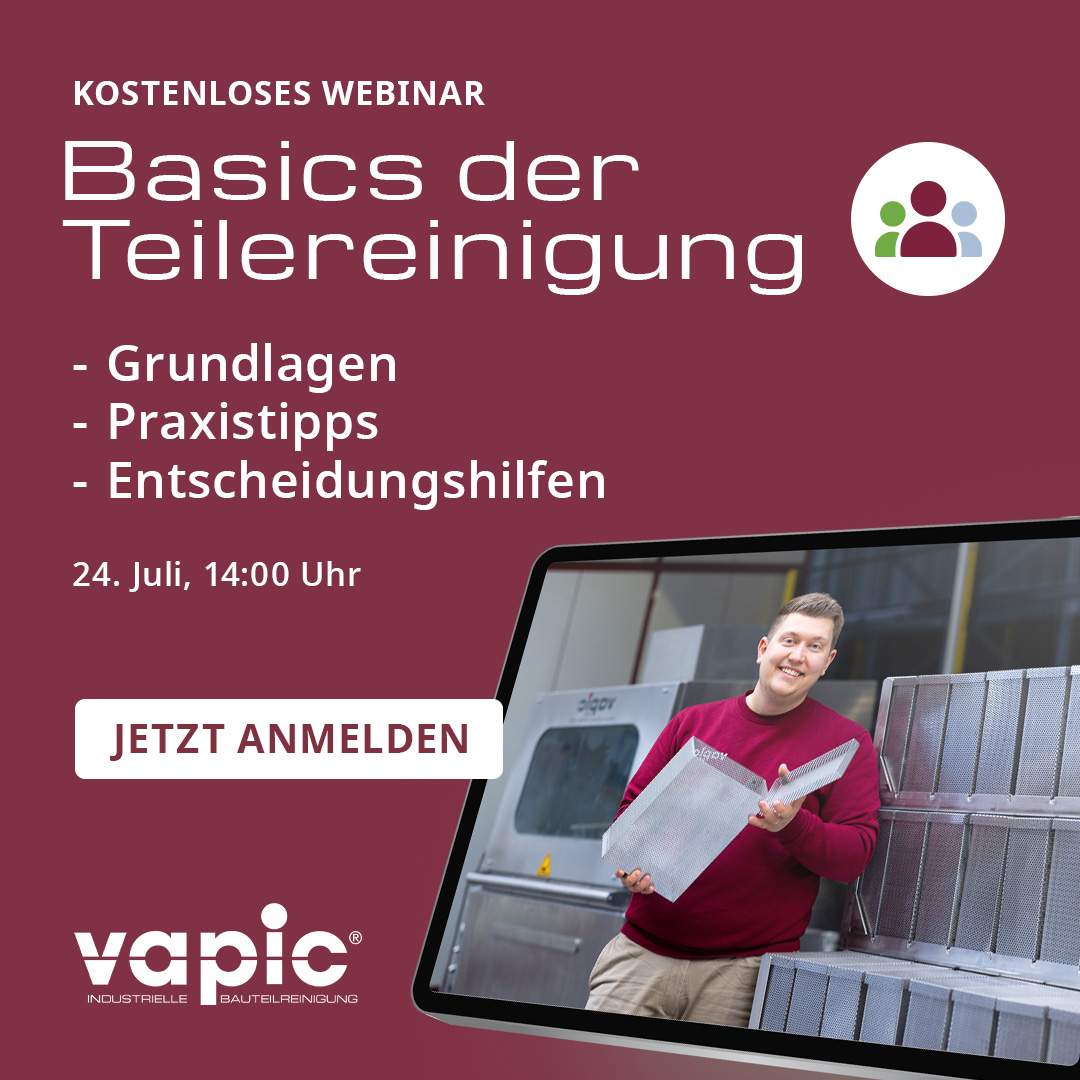 Webinar: Basics of parts cleaning - vapic